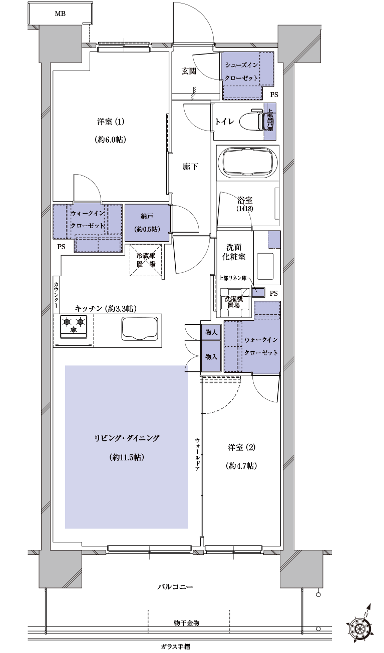 D-type 間取り | 【公式】プレシス朝霞台ソルティエ | 新築分譲マンション